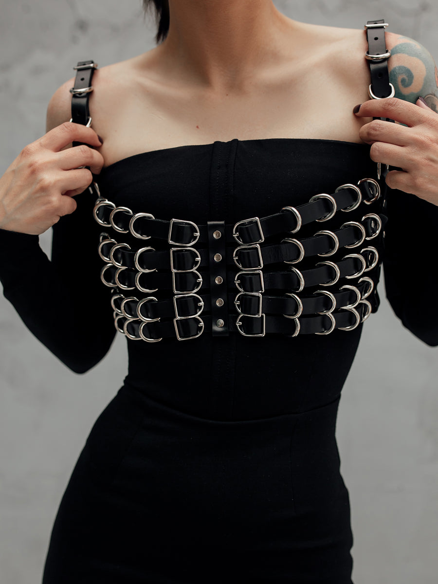 Leather body harness womens, luxury body straps online | Bleak&Sleek, USA